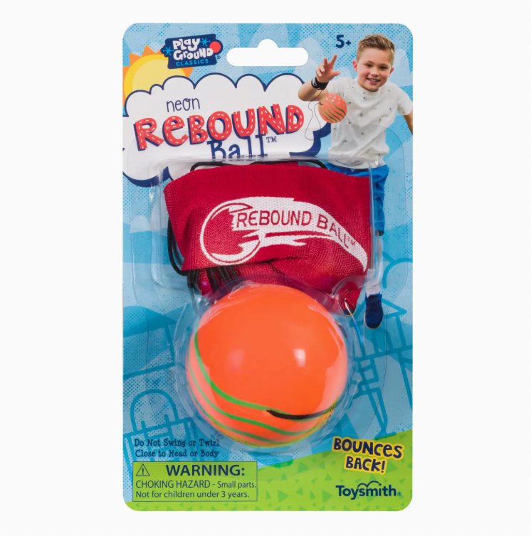 Playground Classics Neon Rebound Ball, Assorted Colors – Cotton & Gold